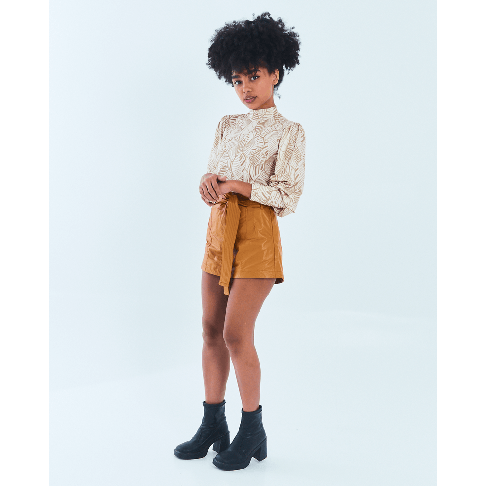 Short Feminino em Couro Dimy - SHO29748 - modamix