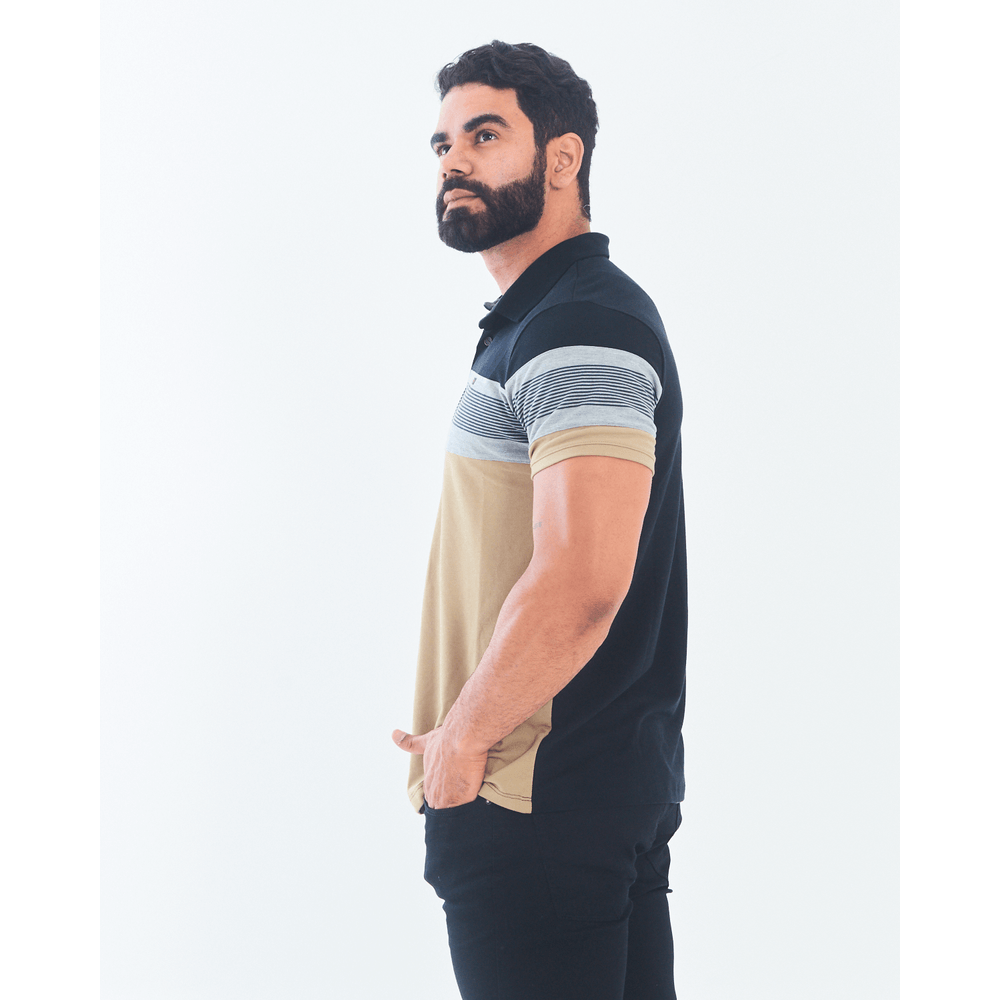 Camisa Polo Masculina Listrada Sallo - 10105202 - modamix