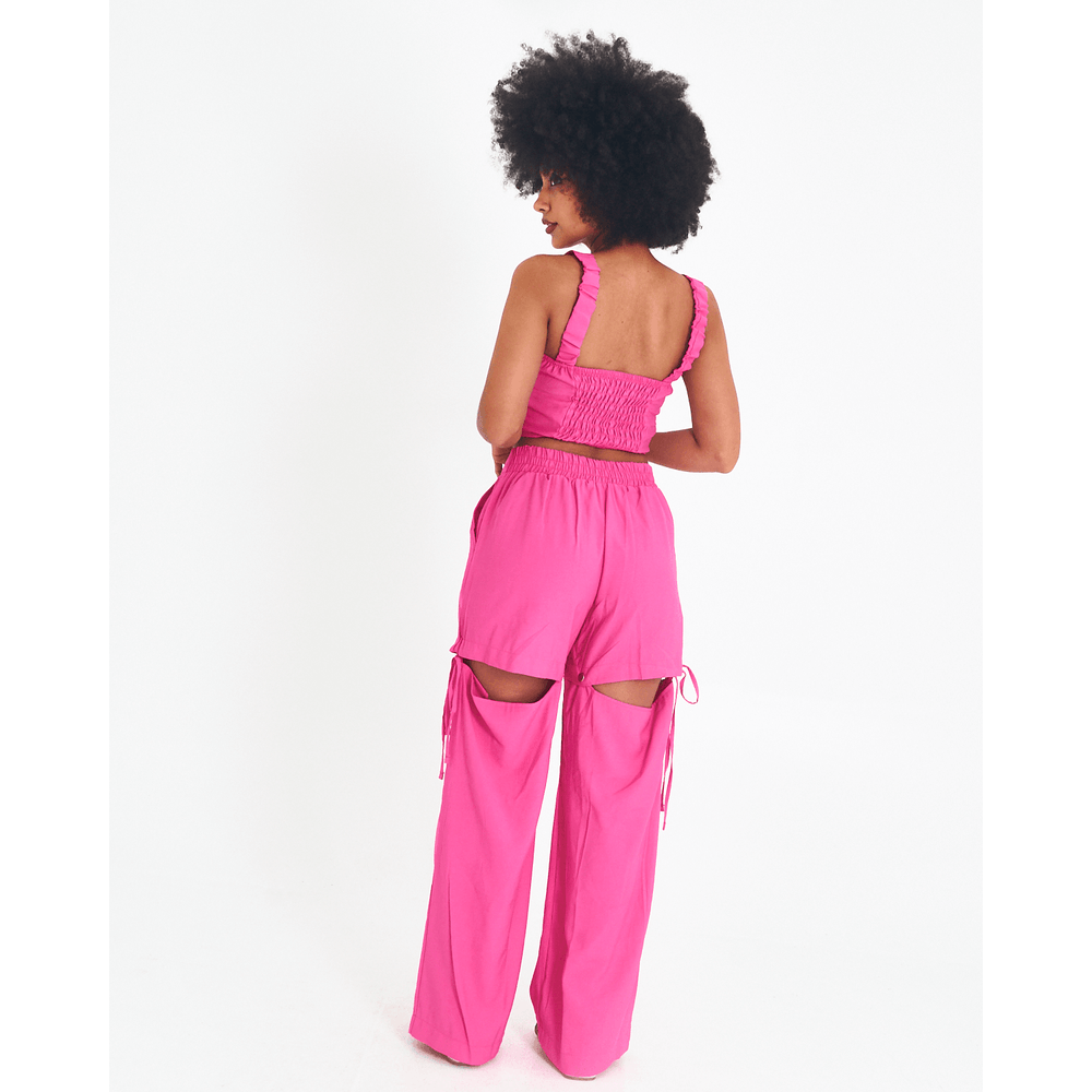 Conjunto Feminino Em Alfaiataria Dois Em Um Tropical - 9542A - modamix