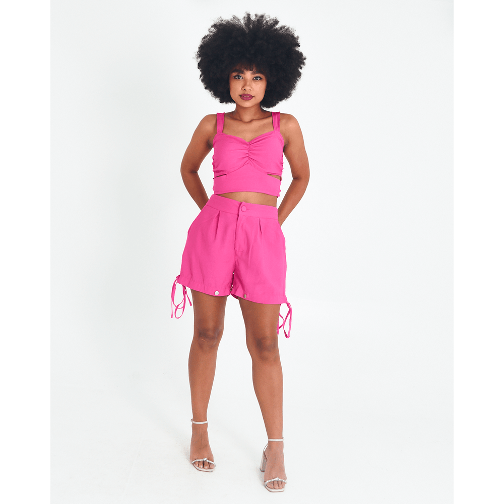 Conjunto Feminino Em Alfaiataria Dois Em Um Tropical - 9542A - modamix